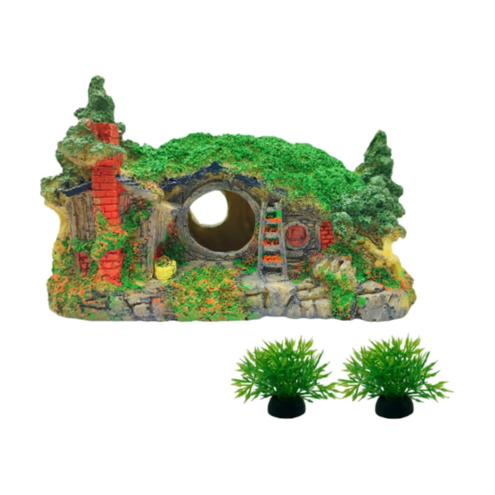 balikha Aquarium Decor House Cave, Tank Hut Ornament, Small ...