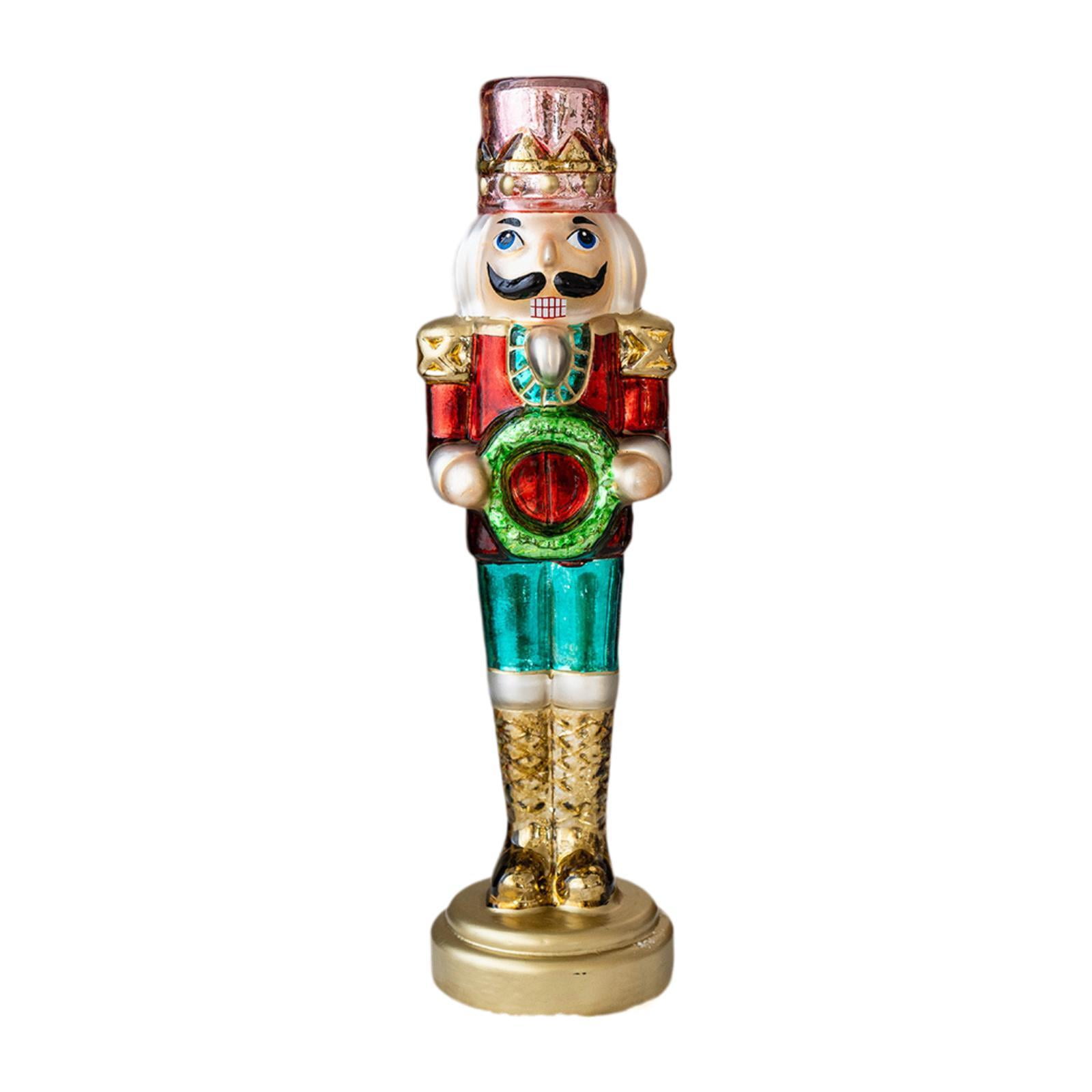 balikha Christmas Nutcracker Figurine Decorative Statue Glowing Desk ...