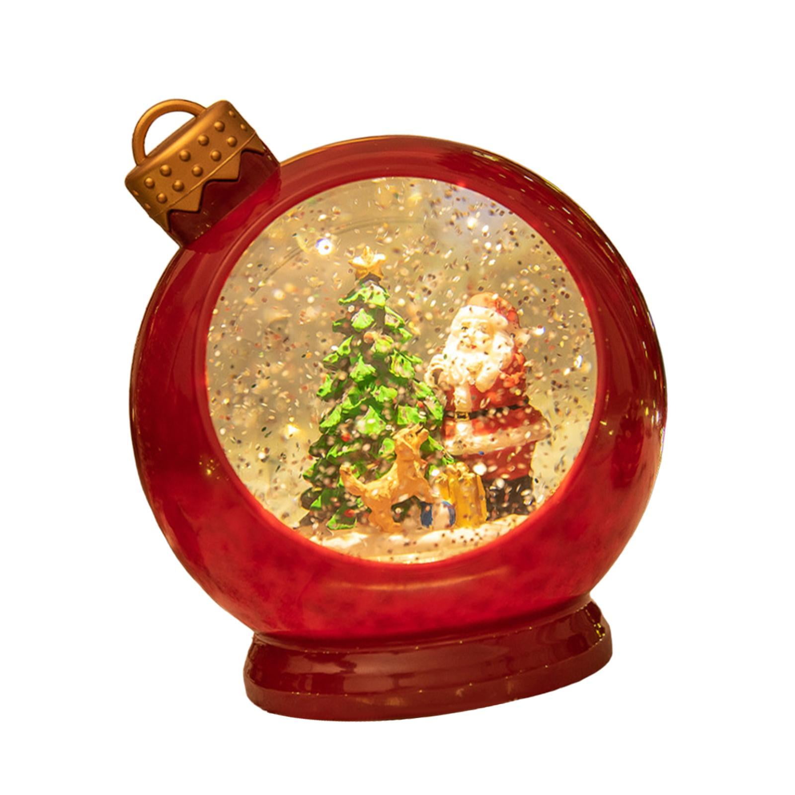balikha Christmas Snow Globe Snow Globe Lights Glitter Home Decor ...