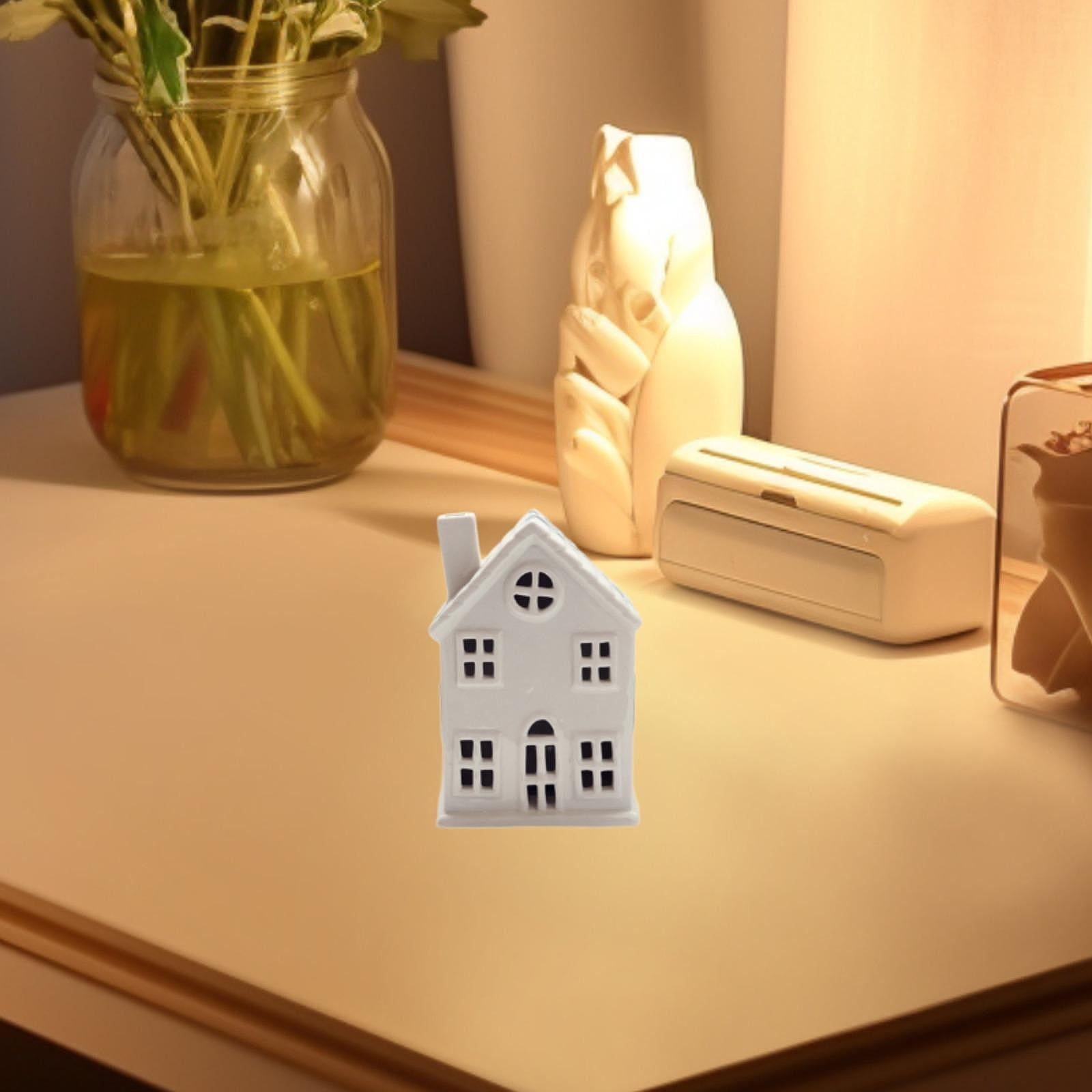 balikha Lighted Porcelain House Miniature Christmas Decoration ...