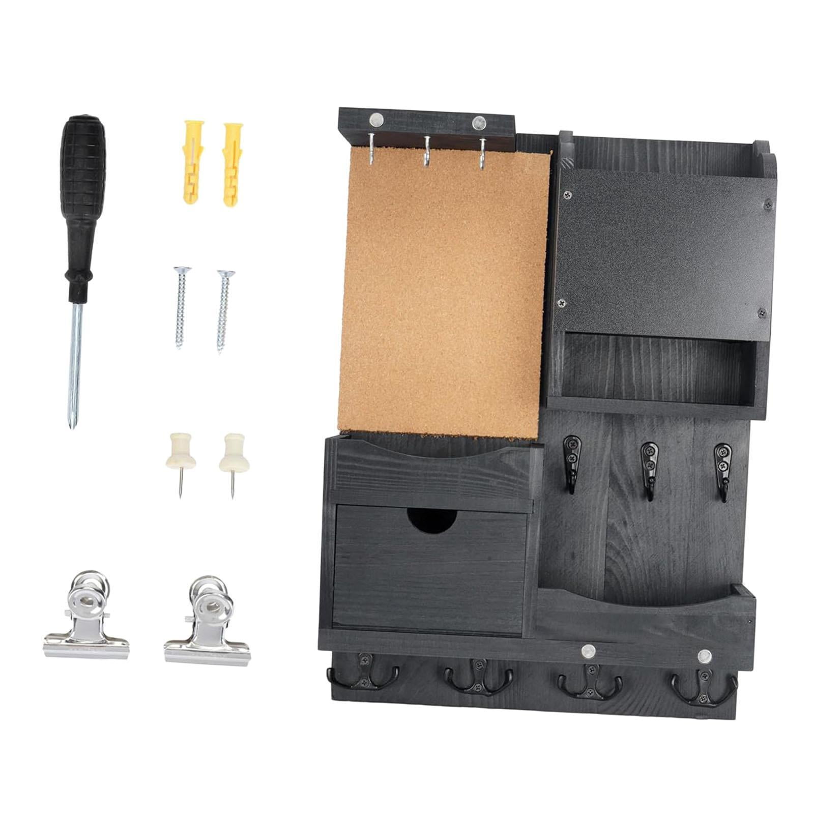 balikha Mail Organizer Letter Holder Hanging Wall Mount Rustic Wood ...