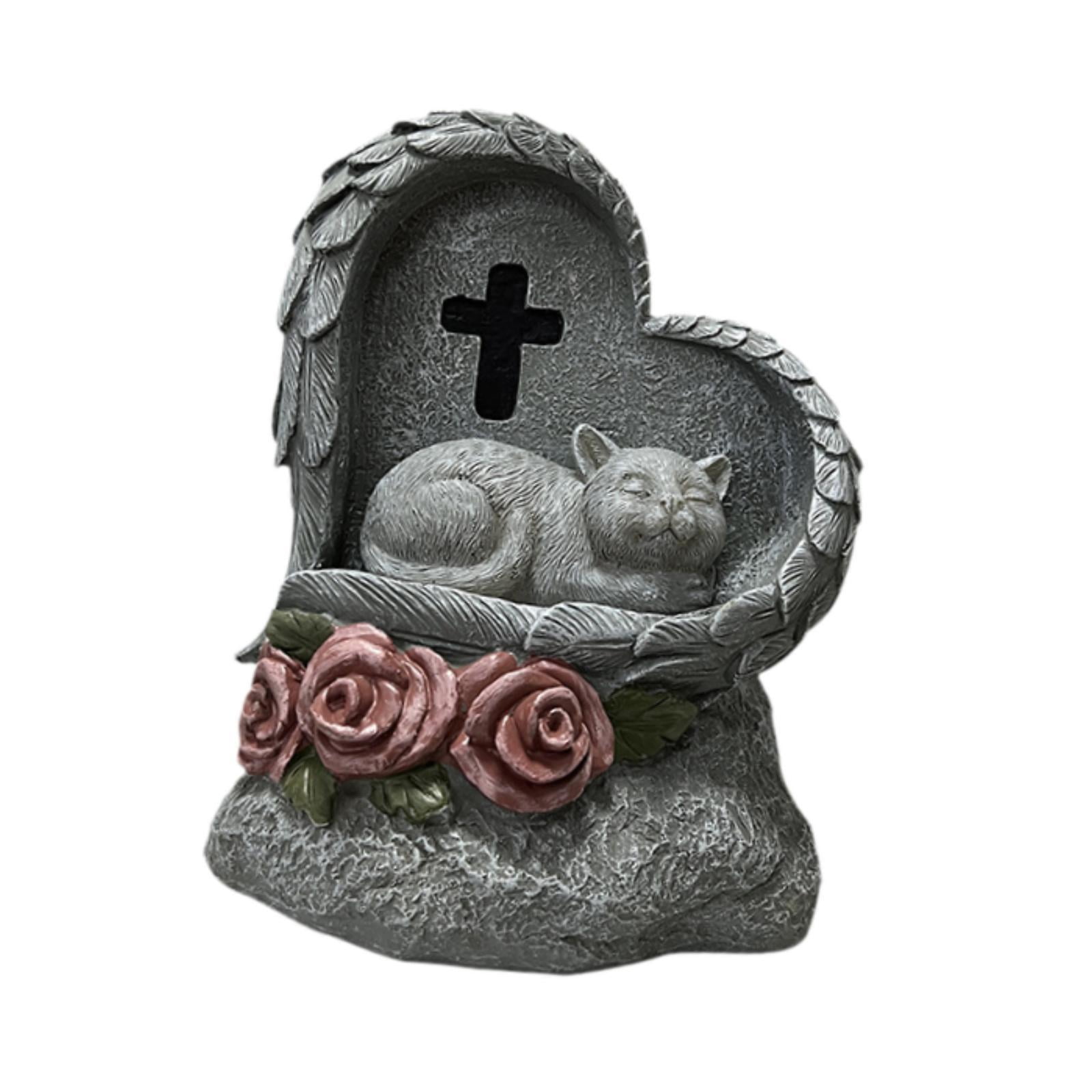 balikha Pet Tombstone Statue Resin Outside Yard Garden Pet Memorial ...