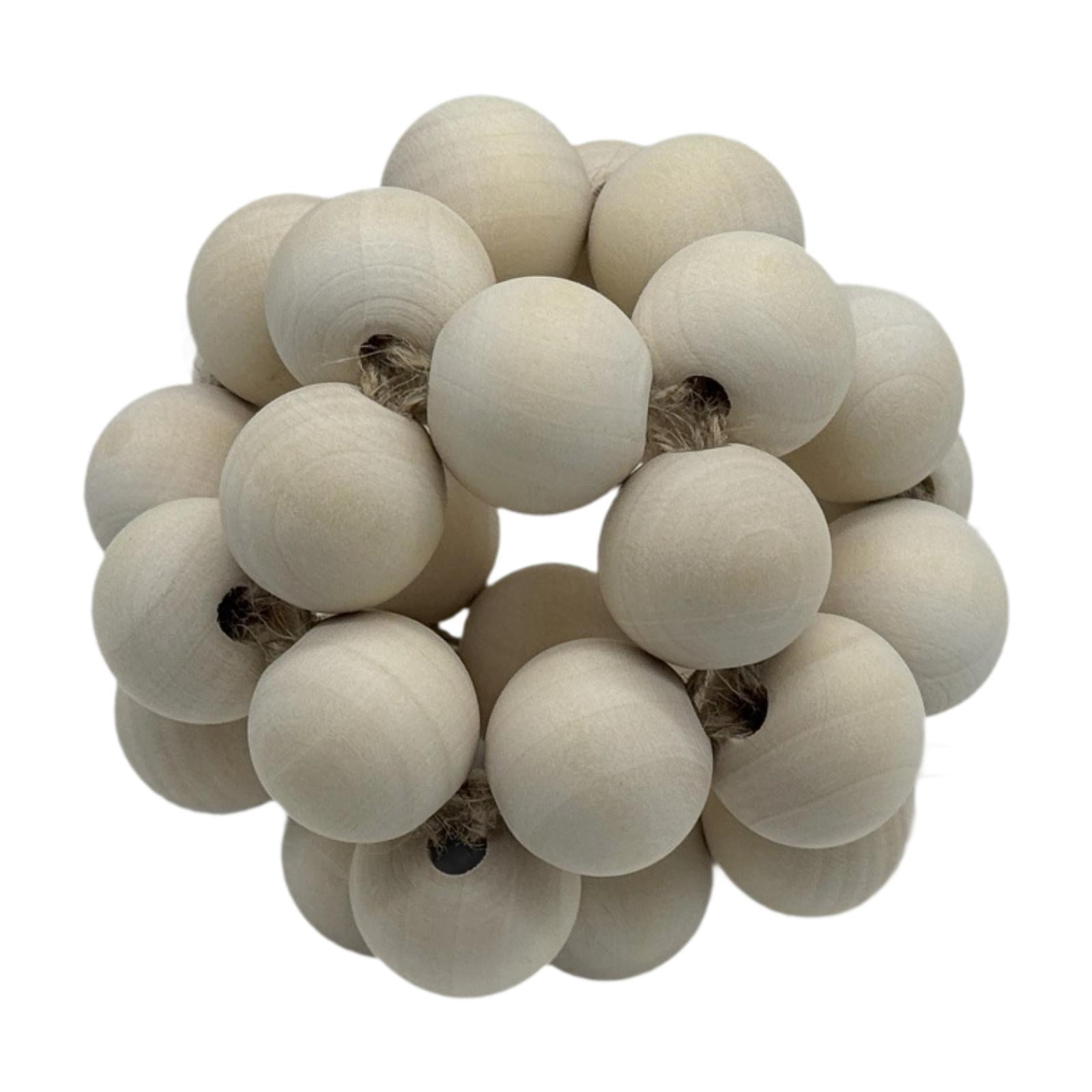 balikha Wood Beads Round Ball Craft Housewarming Gift Handmade for Desk ...