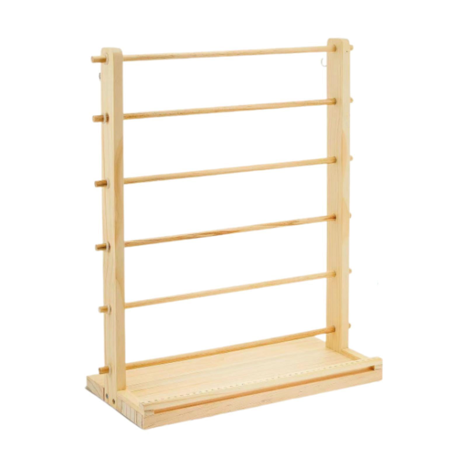 balikha Wood Ribbon Organizer Craft Ribbon Storage Portable Yarn ...