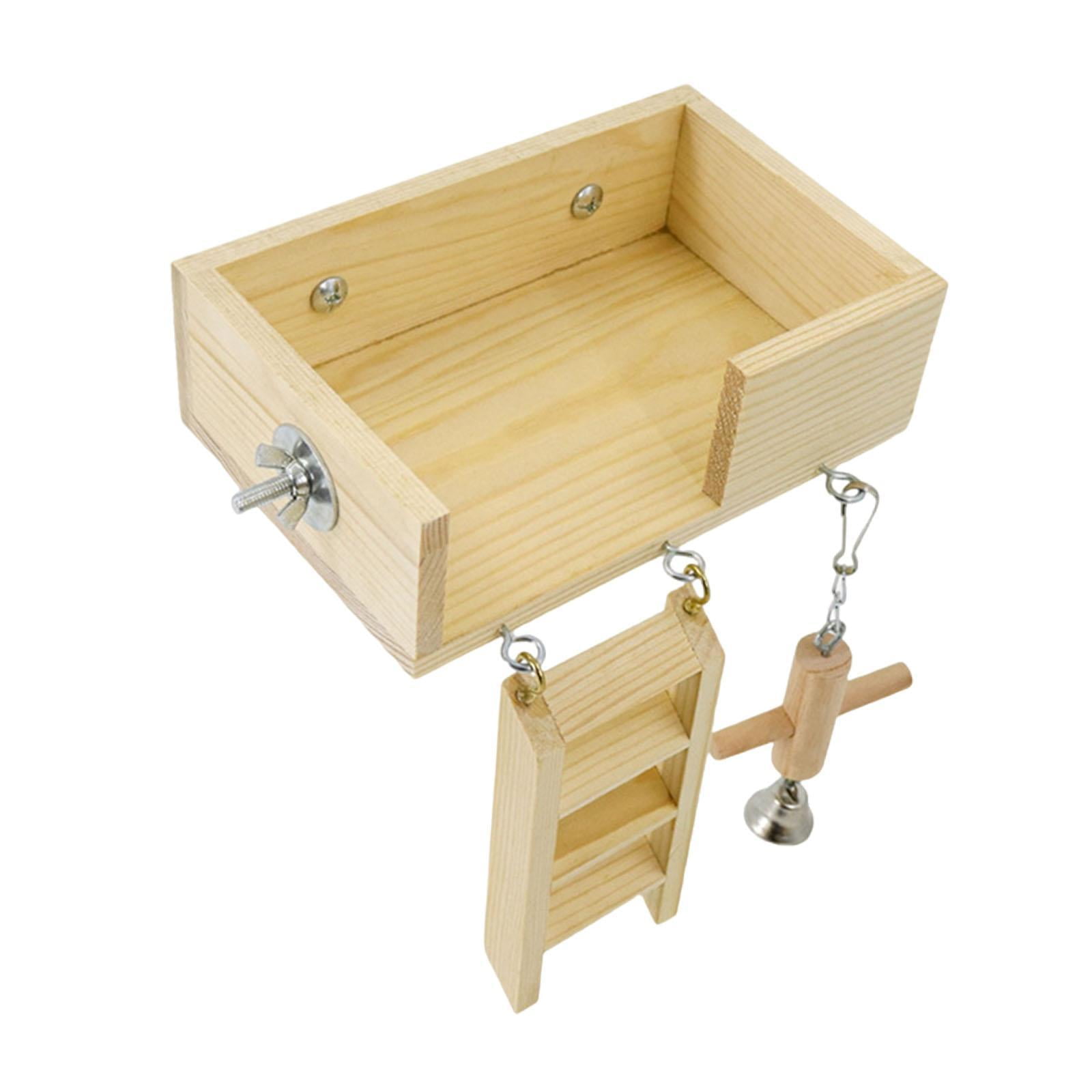 balikha Wooden Bird Parrot Perch Hanging Stand Activity Center Play and ...