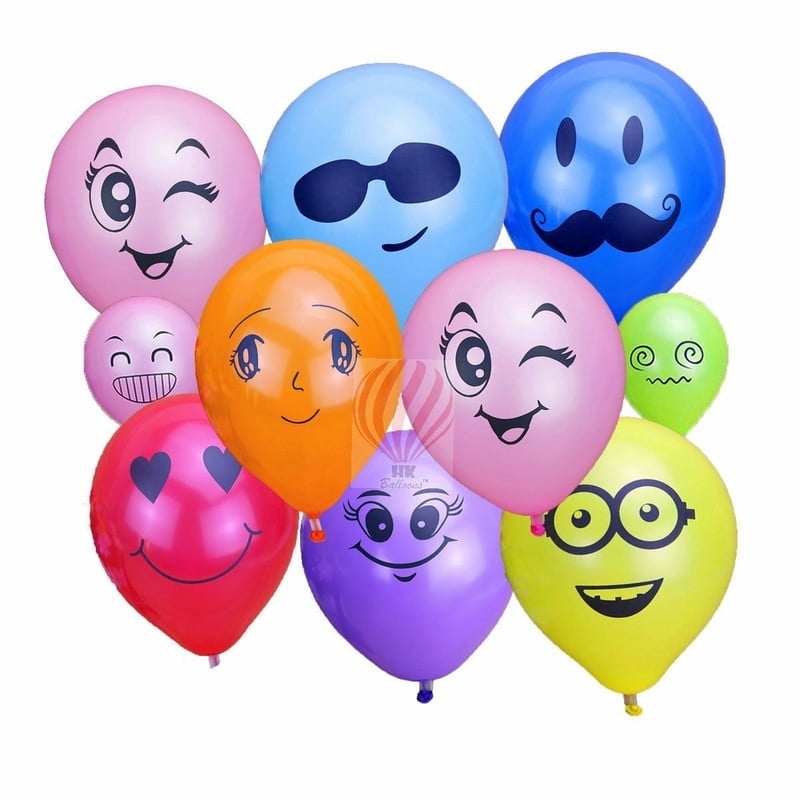 balloons 30Pcs Emoji Smiley Face Expression Rubber Balloons For Kids ...