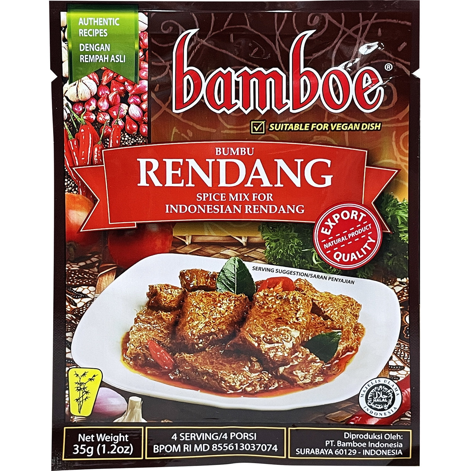 bamboe - RENDANG - INDONESIAN DRY CURRY PASTE - INDONESIAN INSTANT ...