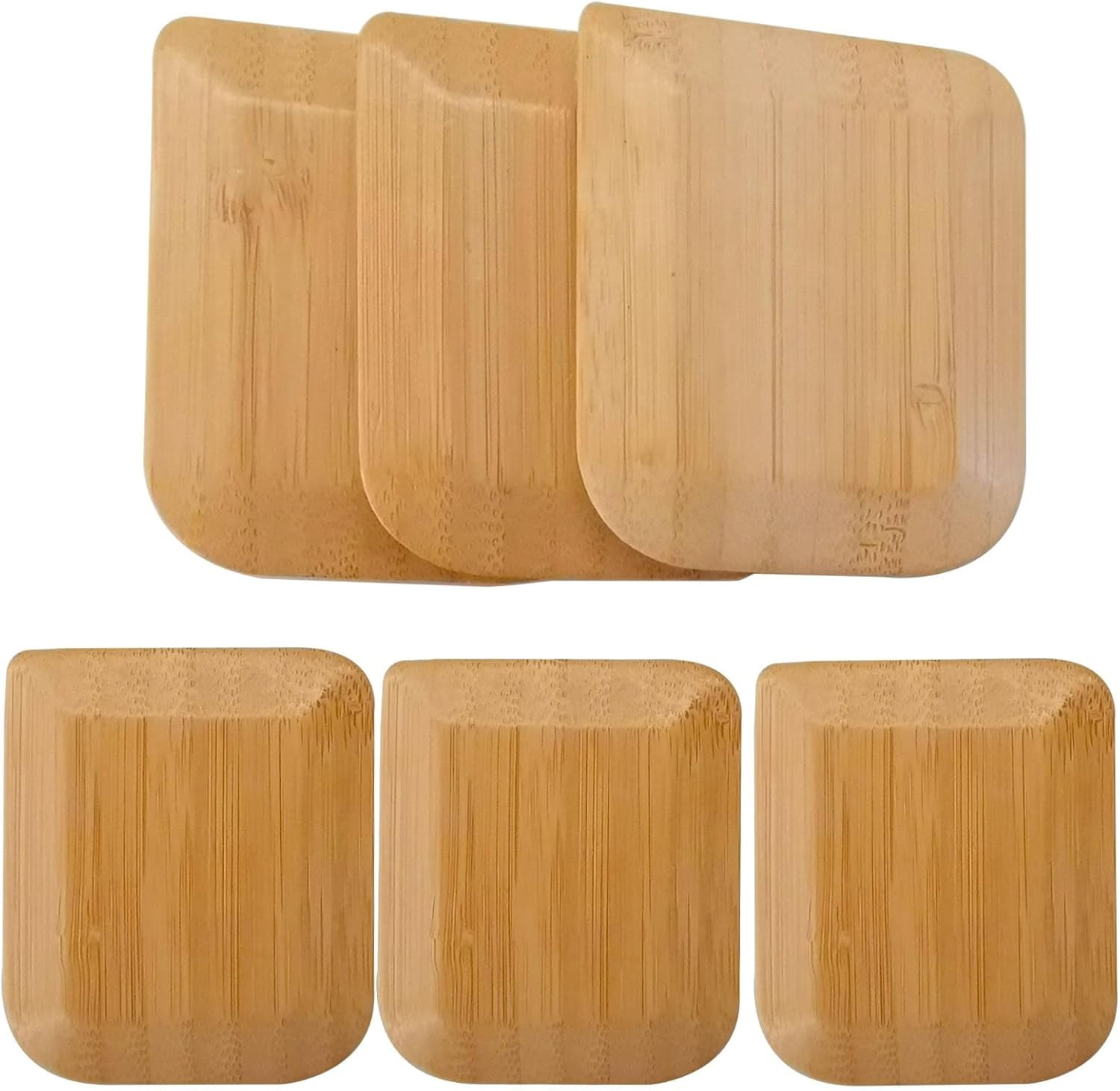 bamboo pan scraper tool (pack of 6), size 2.8" x 2.4" eco-friendly pot ...