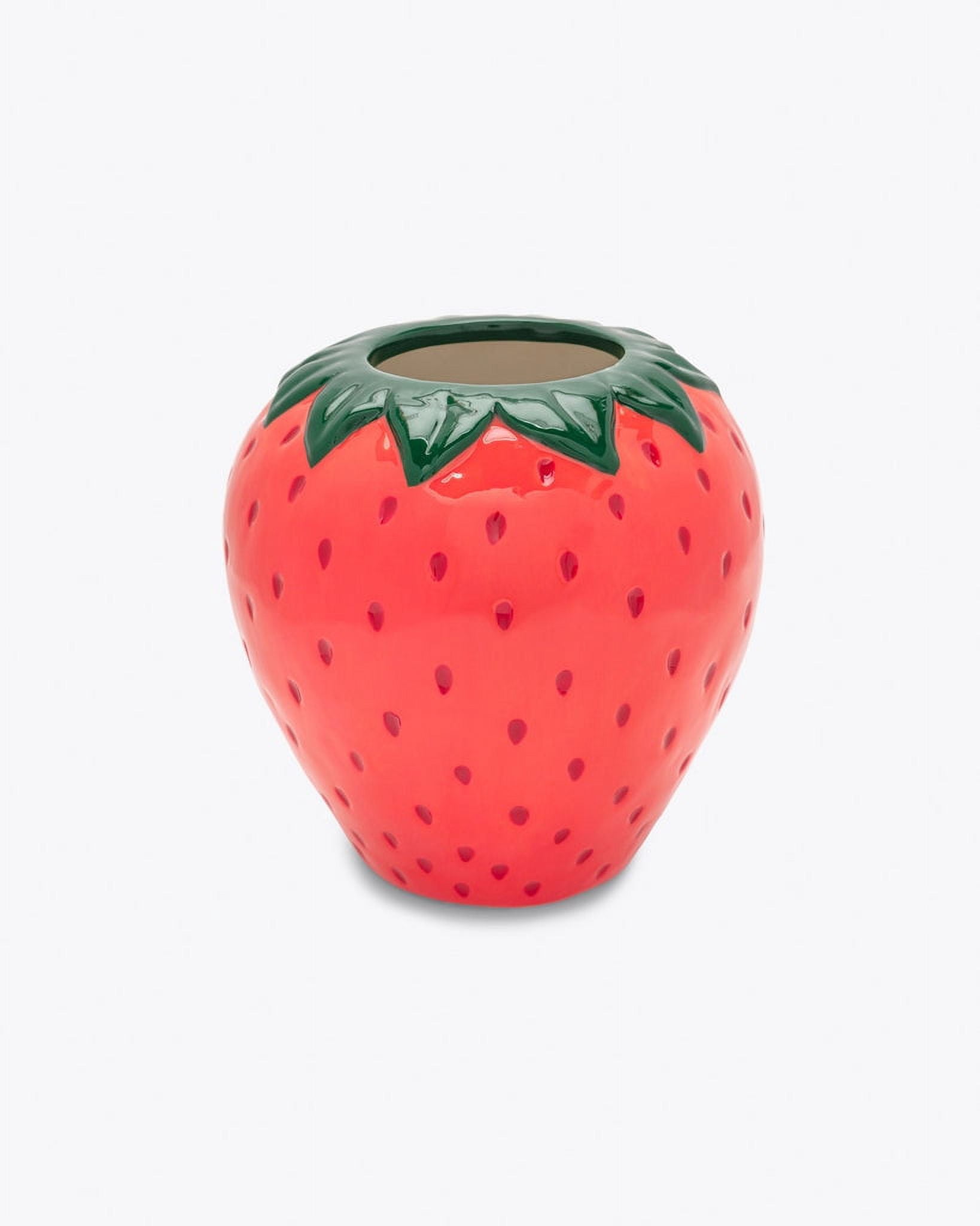 ban.do Vintage Inspired Strawberry Vase, Decorative Ceramic Vase, Large ...