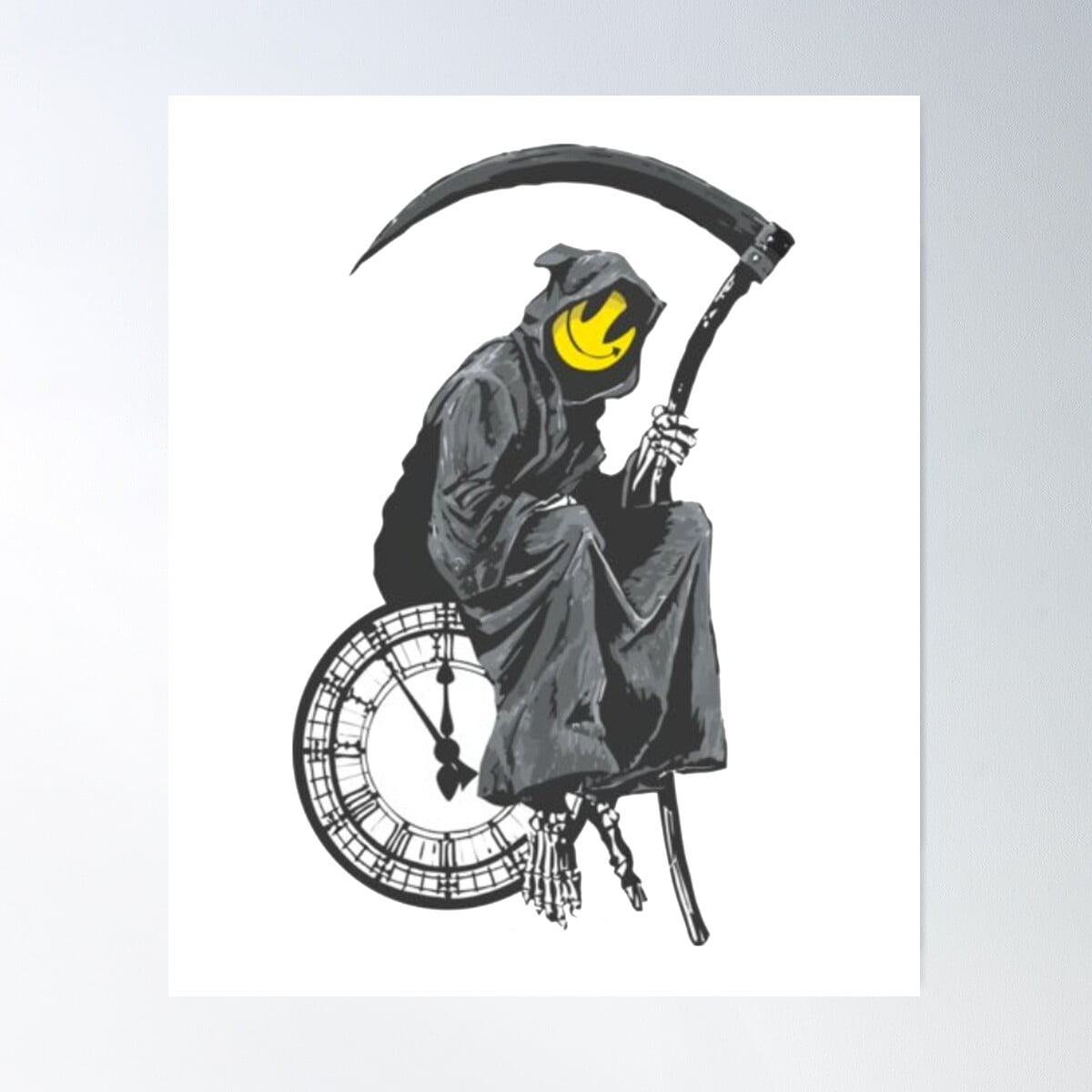 banksy grim reaper clock Poster, 12x18 UNFRAMED - Walmart.com
