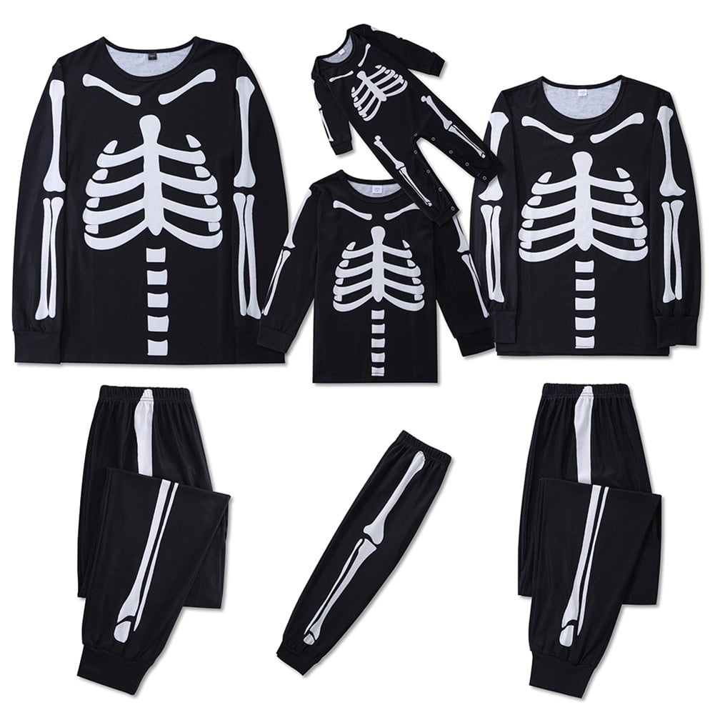 baozhu Halloween Skeleton Matching Family Pajama Sets for Adults Kids ...