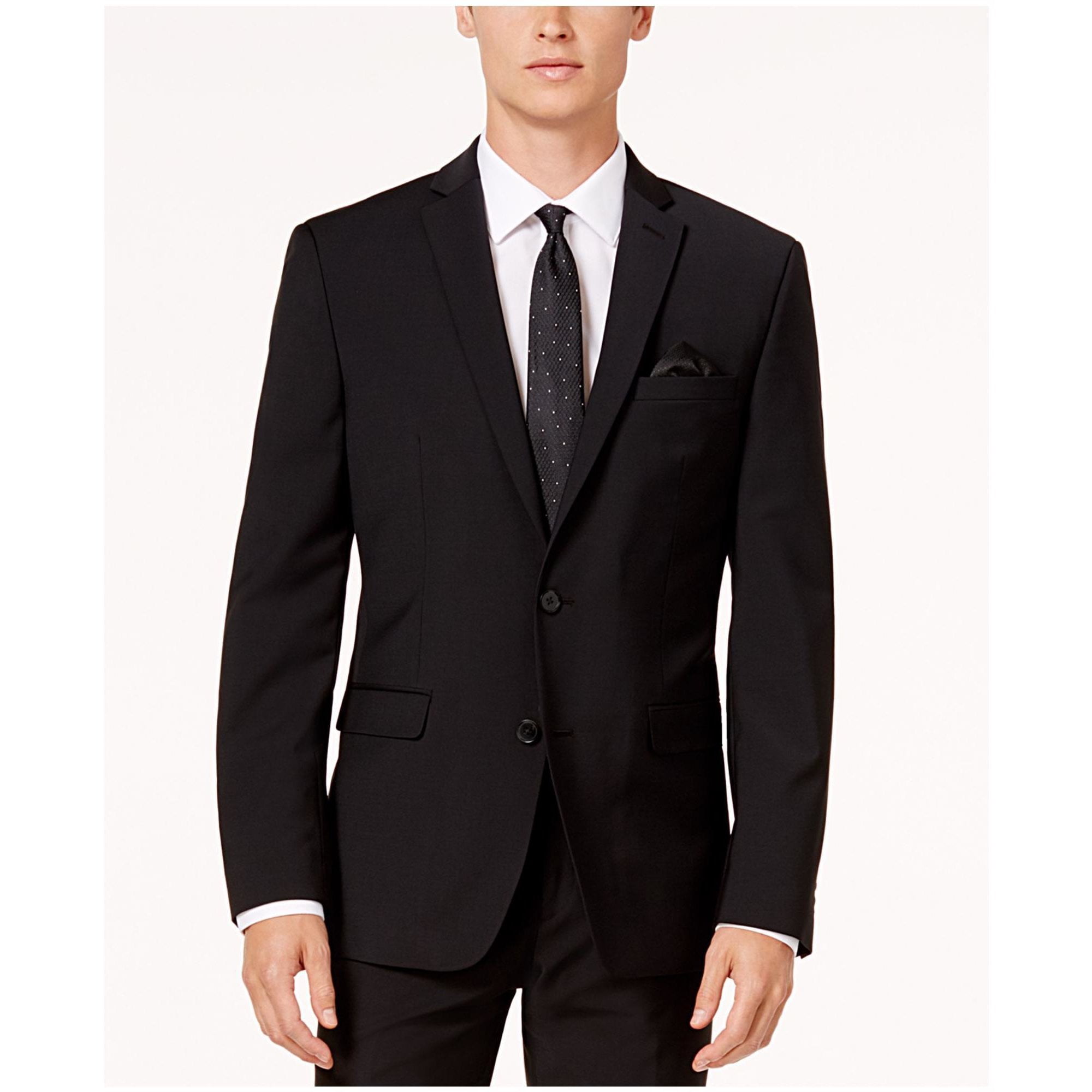 bar III Mens Slim Fit Active Stretch Wool Two Button Blazer Jacket ...