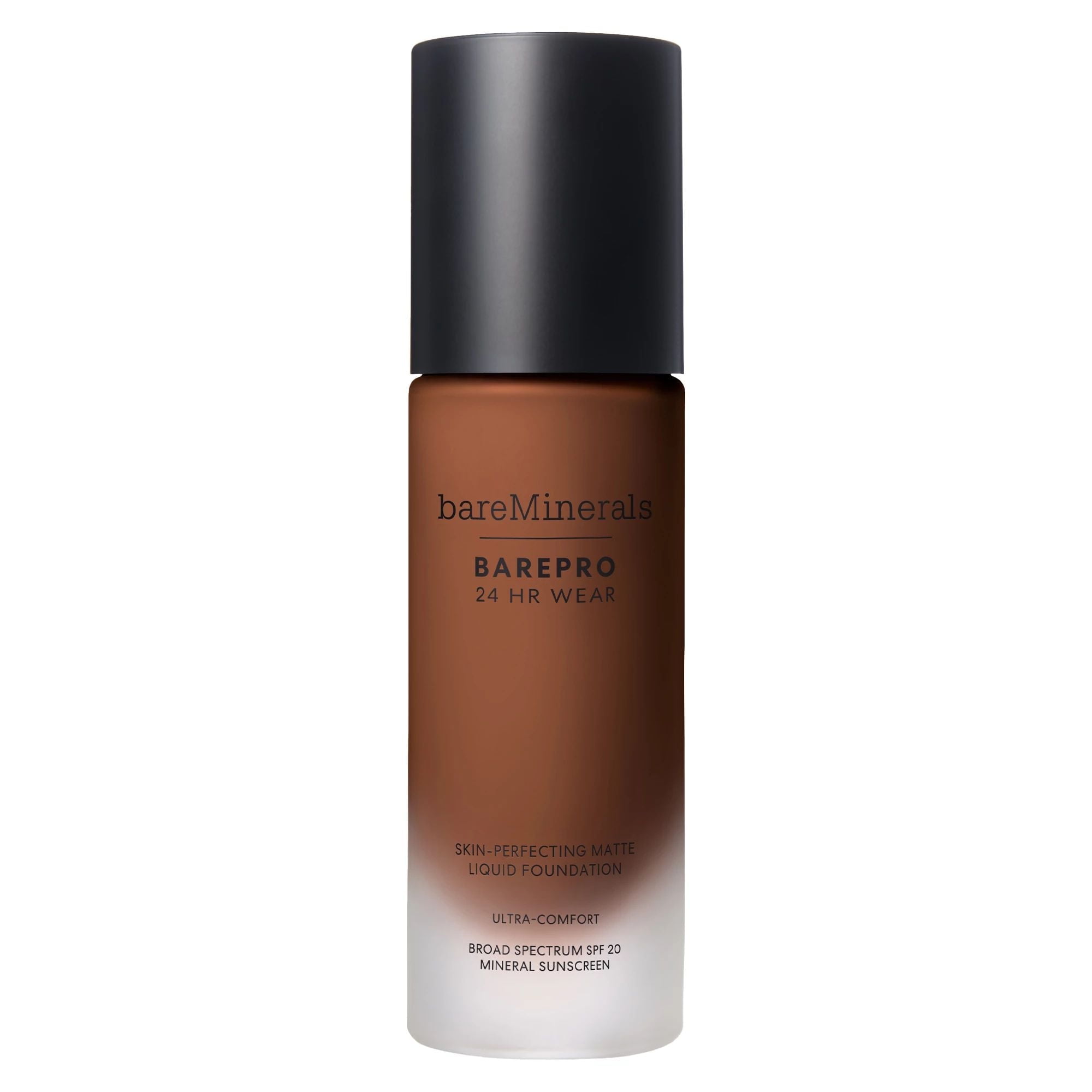 bareMinerals BAREPRO 24HR Wear Skin-Perfecting Matte Liquid Foundation Mineral SPF 20, Deep 61 ...