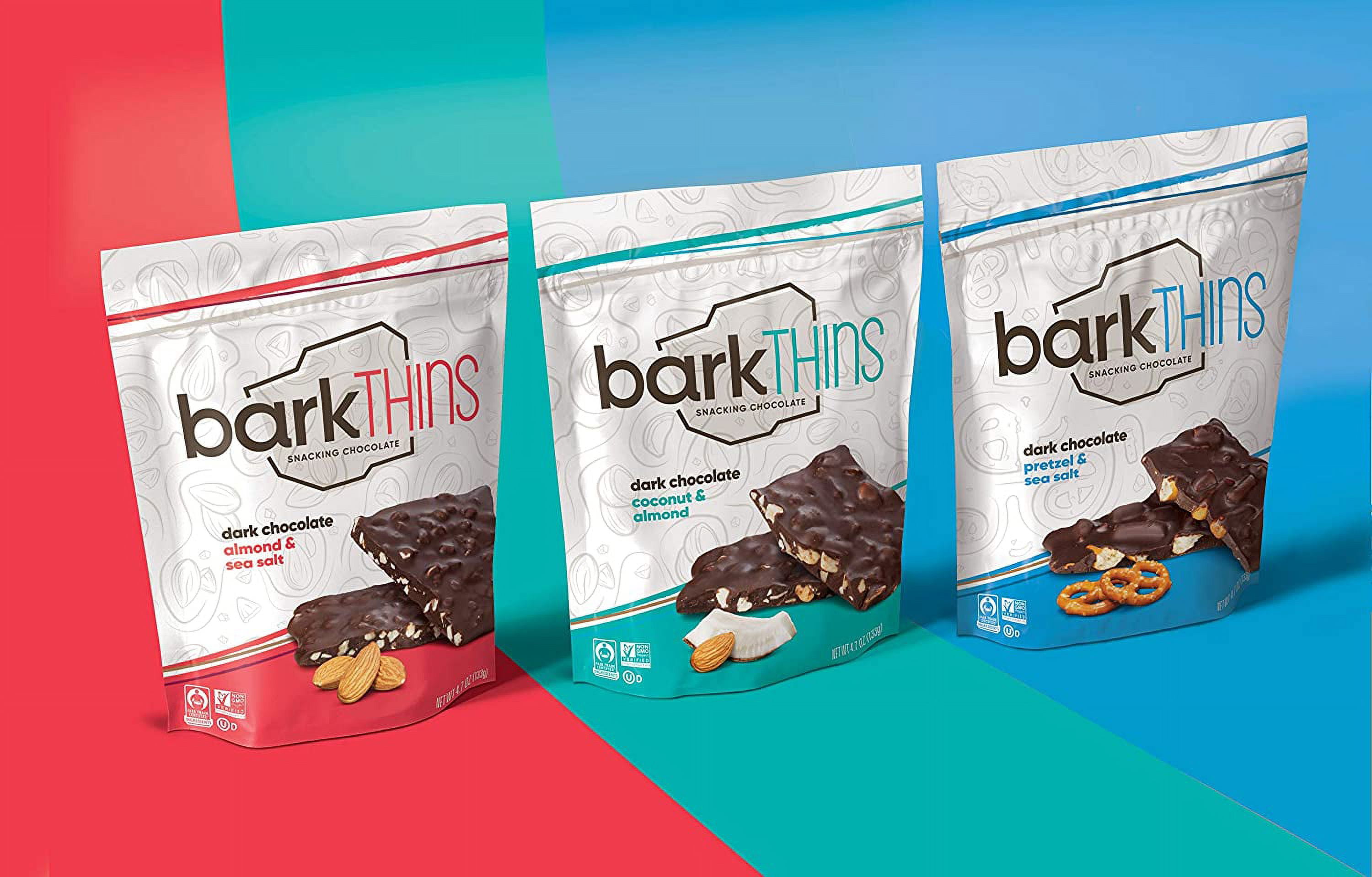barkTHINS Dark Chocolate Covered Almond, Pretzel, Coconut Snacking, 4.7 ...
