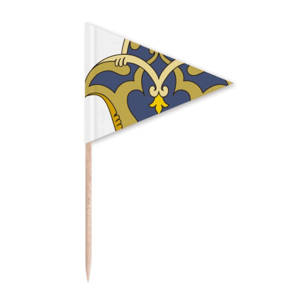 baroque art illustration pattern Toothpick Triangle Cupcake Toppers ...