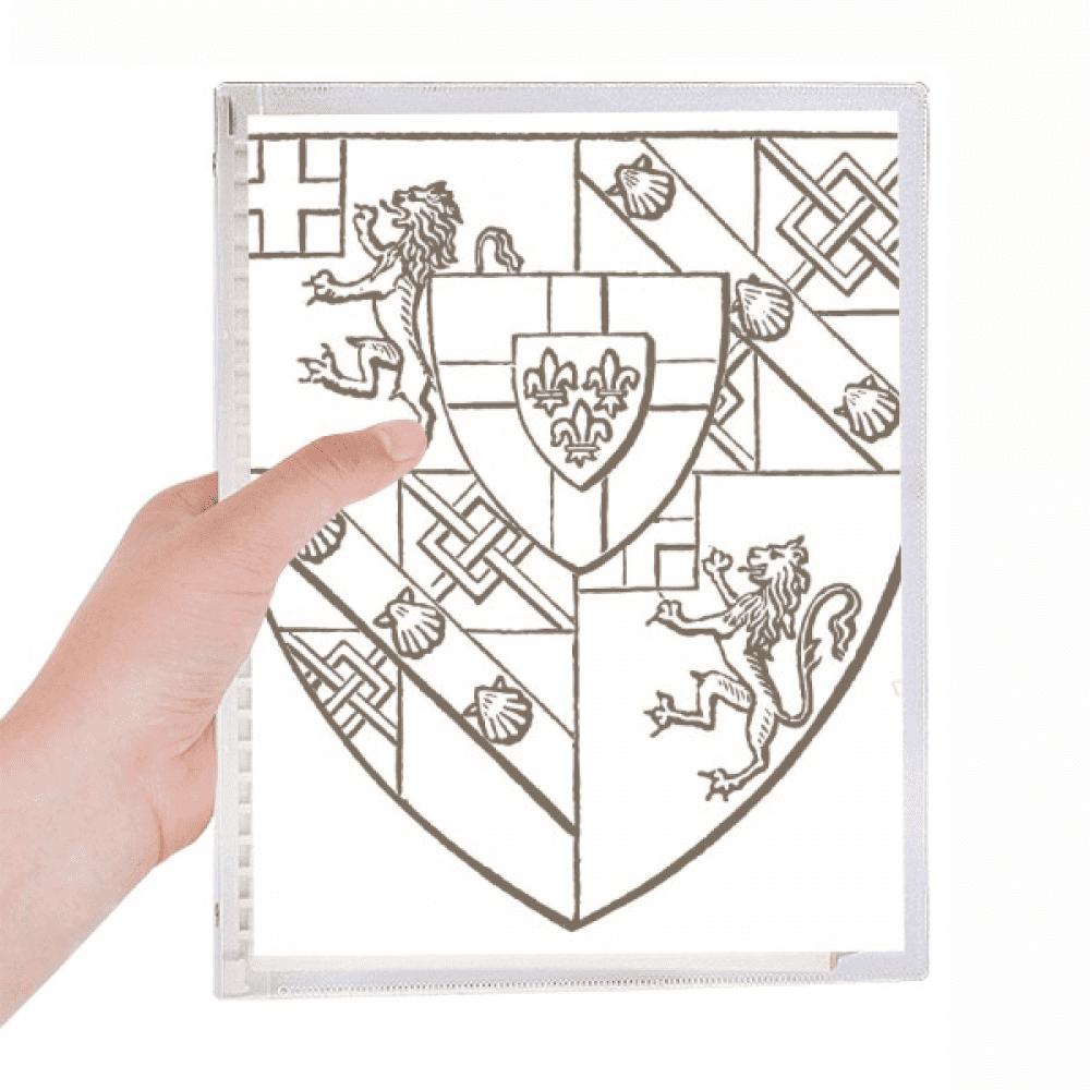 baroque lion shell shield illustration pattern notebook loose diary ...
