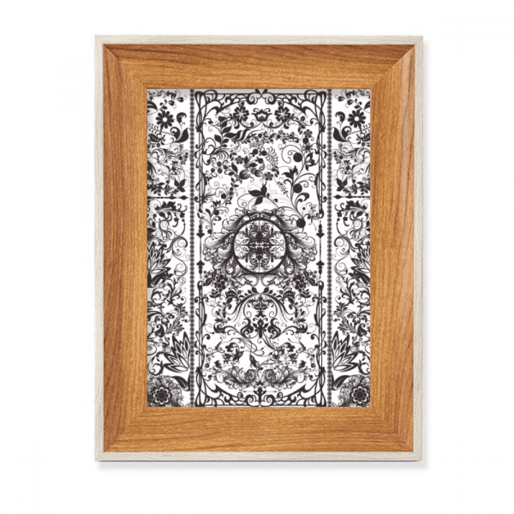 baroque modern repeat pattern desktop wooden photo frame display ...