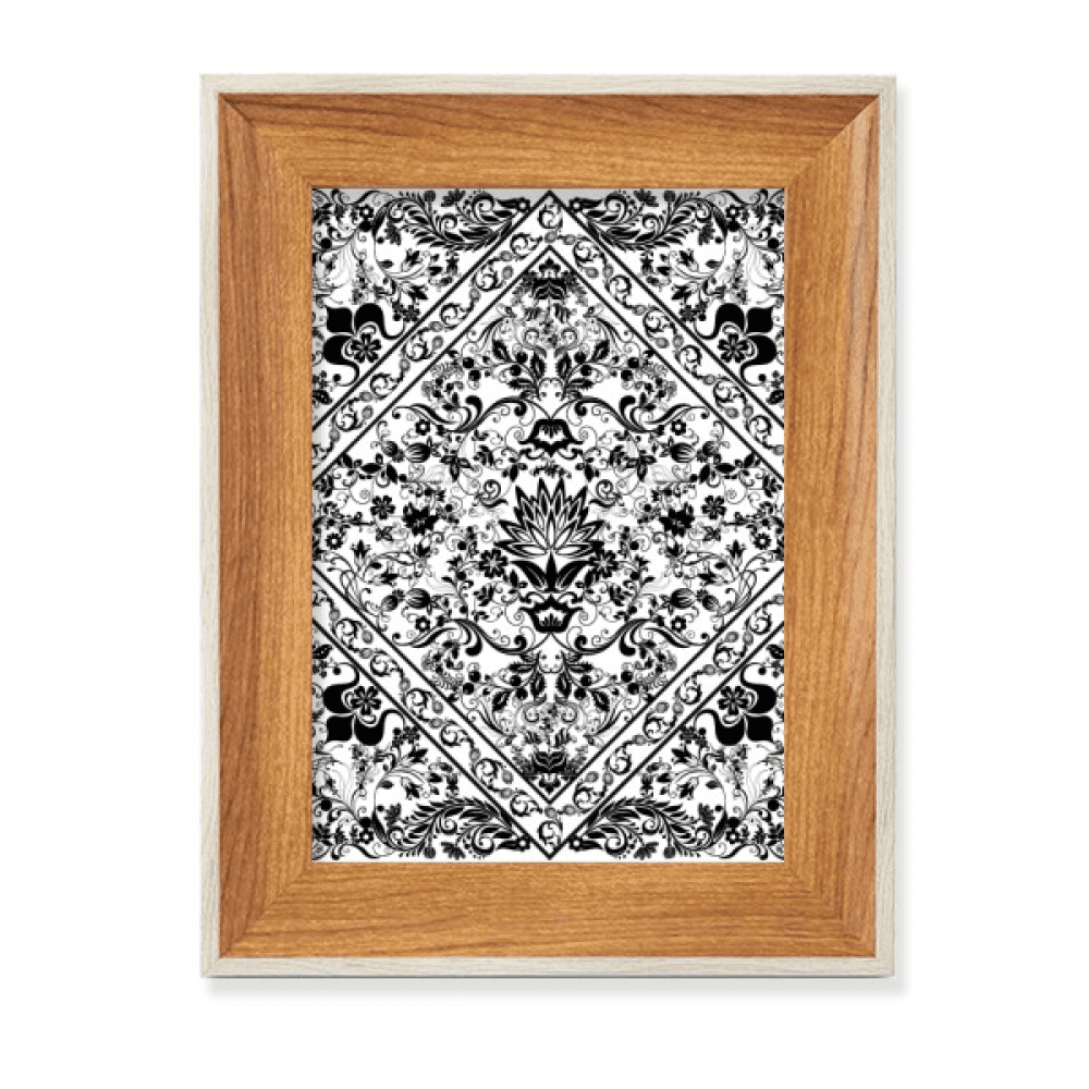 baroque repeat illustration pattern desktop wooden photo frame display ...