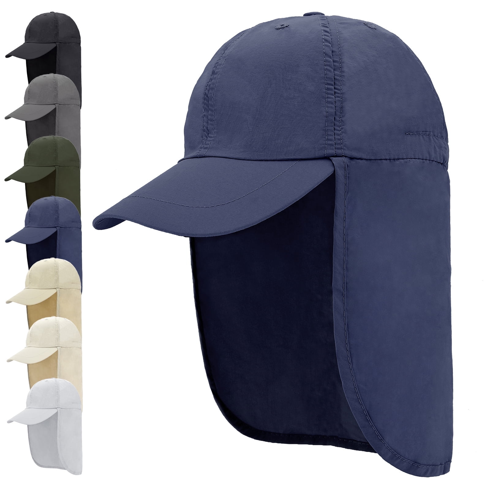 baseball cap with neck flap for men, waterproof packable sun hat with ...