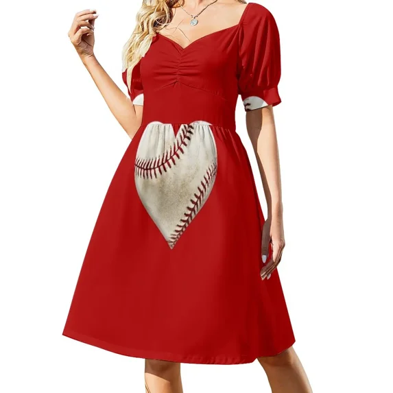 baseball heart Sleeveless Dress elegant women's dresses for wedding ...