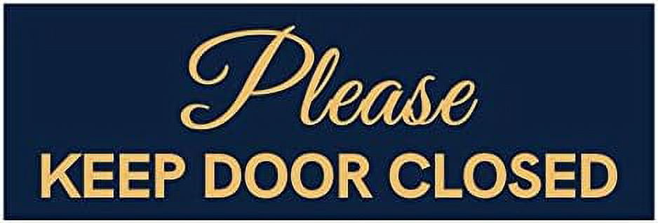 basic please keep door closed sign (navy blue/gold) - medium - Walmart.com