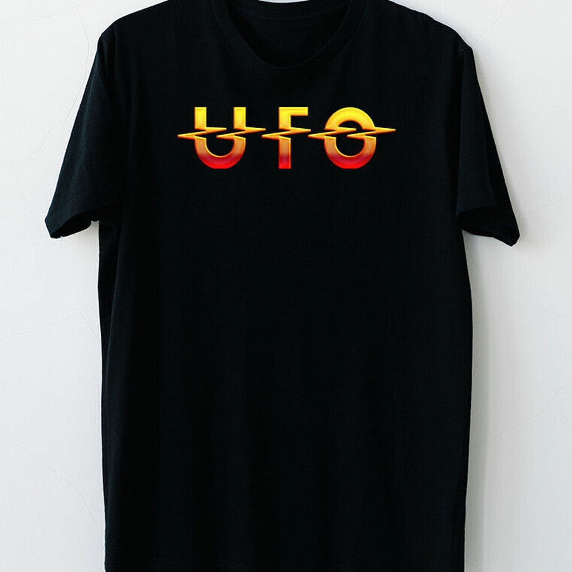 basic shirt UFO band logo black T-shirt Short sleeve All sizes S-5Xl ...