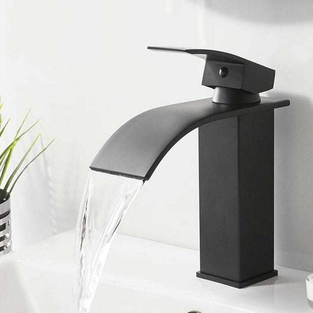 basin mixer tap waterfall bathroom sink taps Brass hot and cold under ...