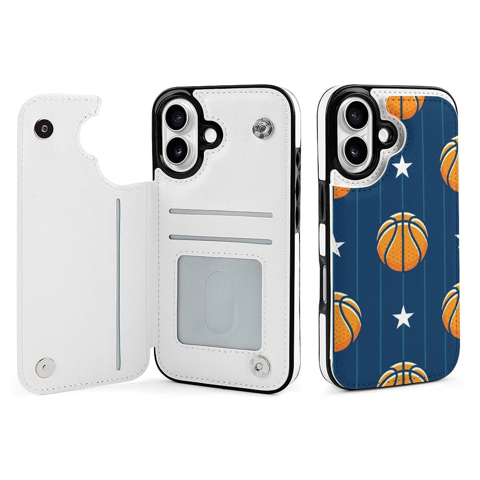 basketball Leather Wallet Case for iPhone 16 15 14 13 12 11 Pro Max ...
