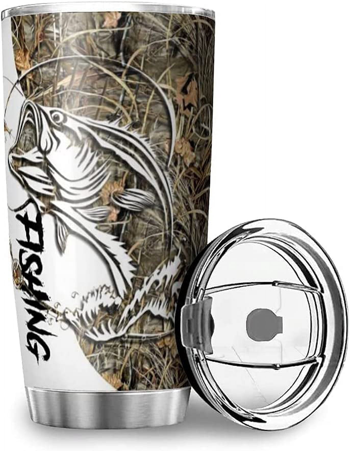 bass Fishing Travel Mug Insulation Tumbler Stainless Steel Car Cup ...