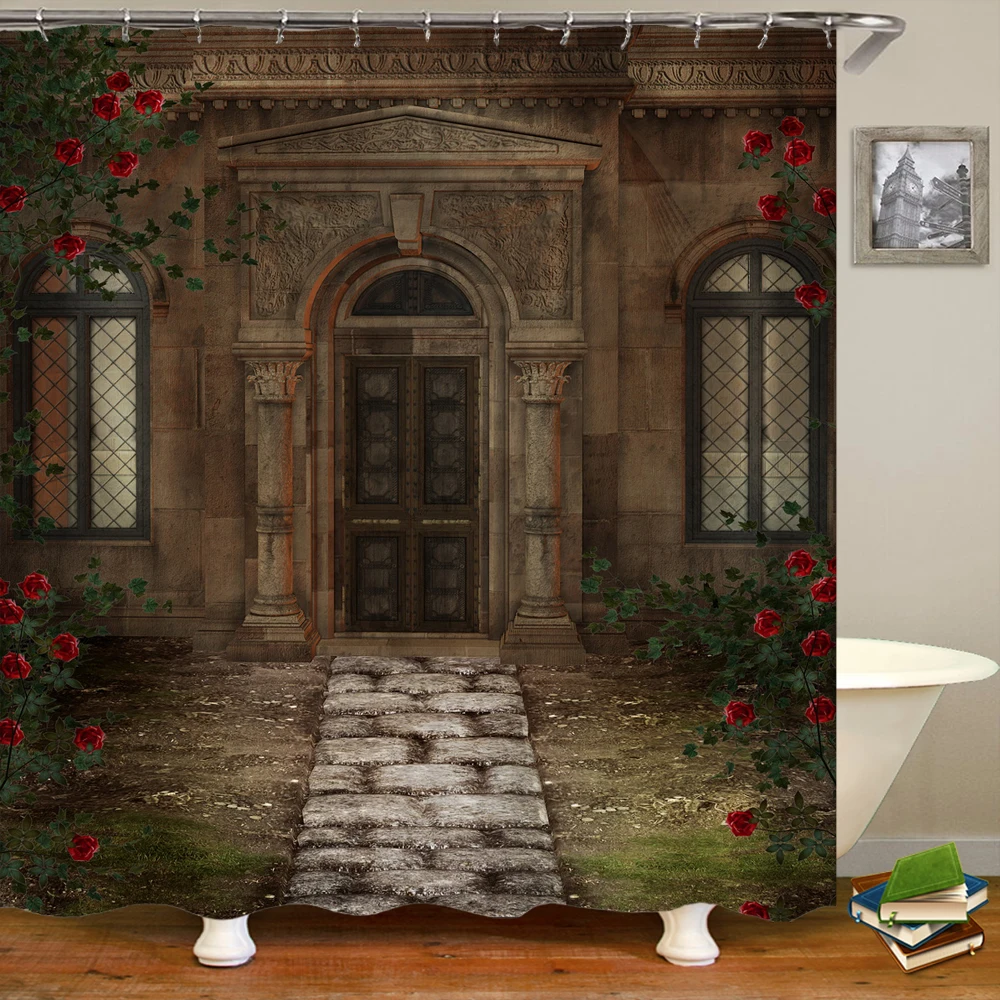 bathroom curtain 3D fantasy forest Scenery printing shower curtain ...