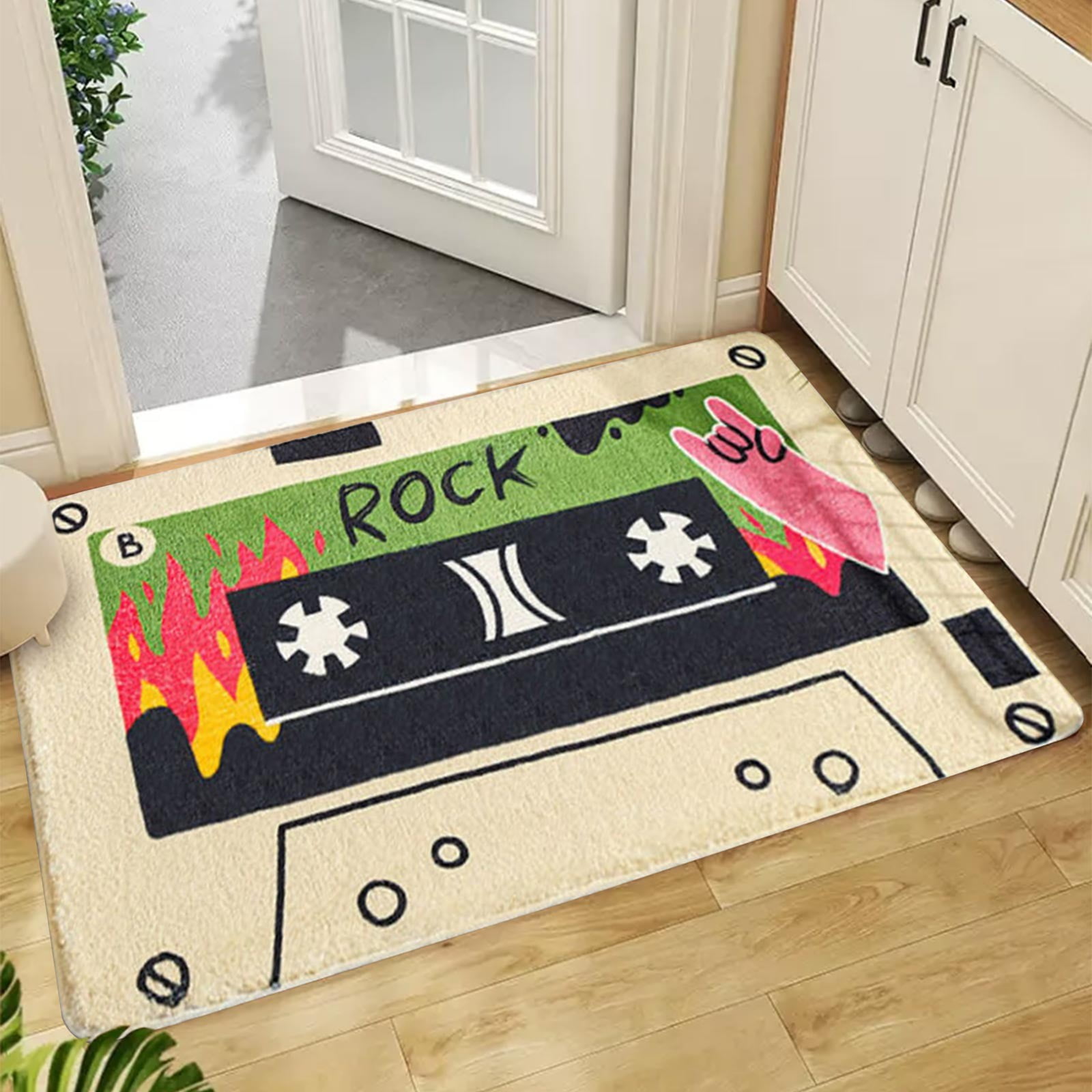 bathroom rugs,Funny Retro Cassette -Creative Entrance Door Mat- Anti ...