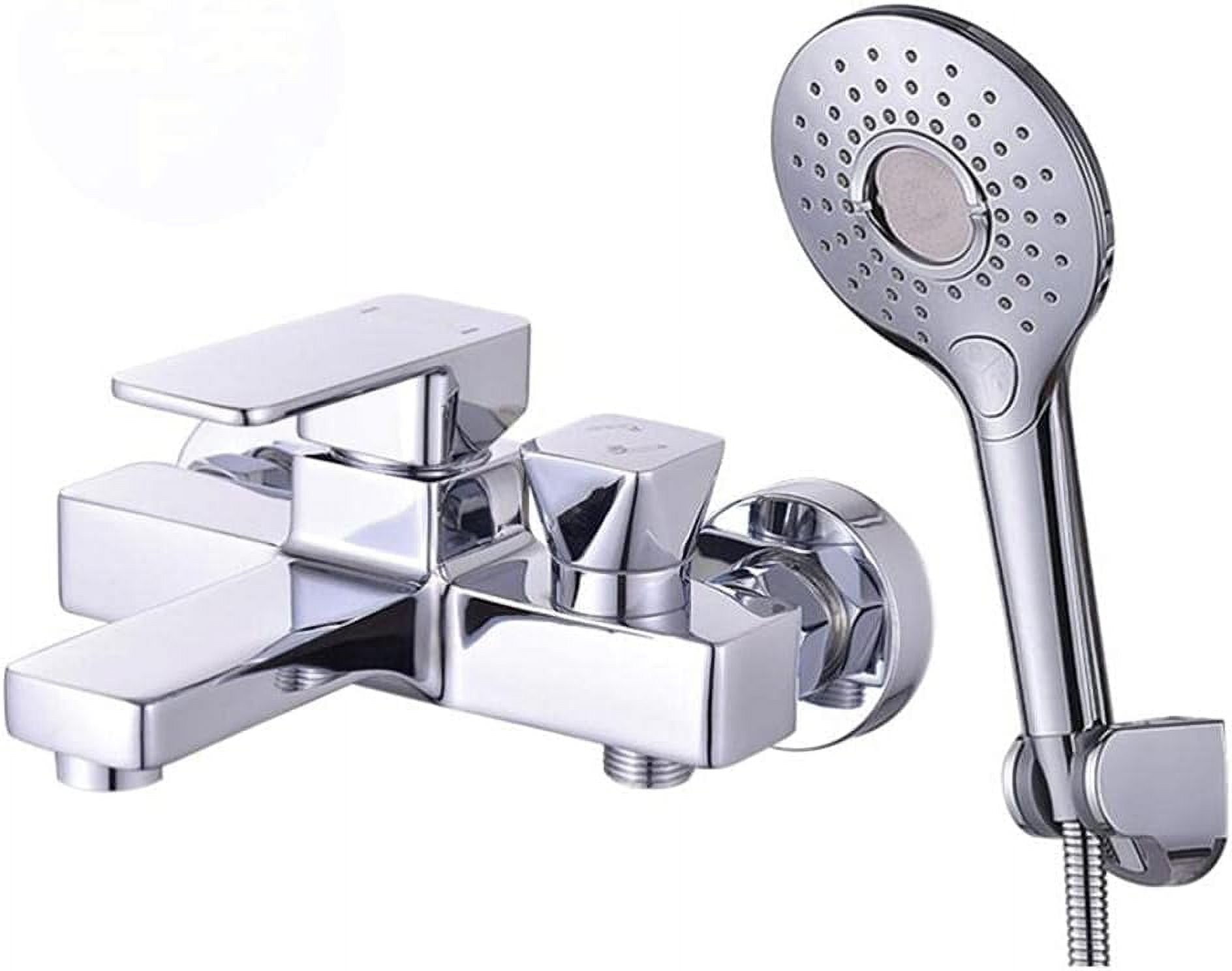 bathtub faucet Wall Mounted Bathtub Faucet with Shower Chrome Brass ...