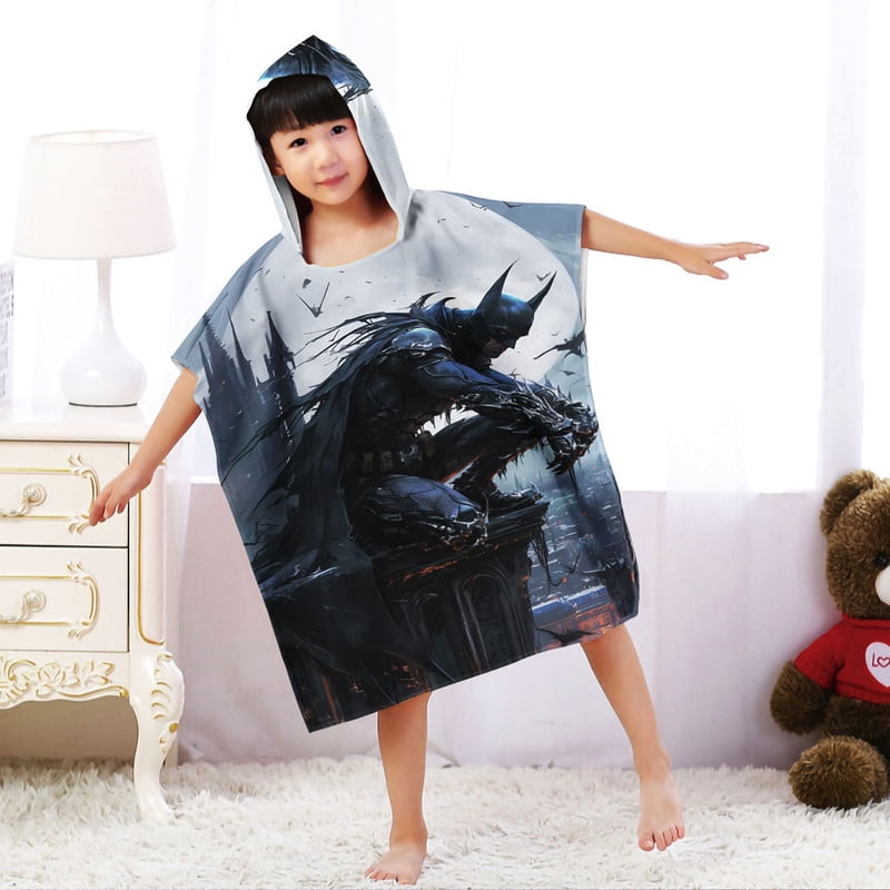 batman Hooded Poncho Towels, Soft & Absorbent Microfiber Beach Towel ...