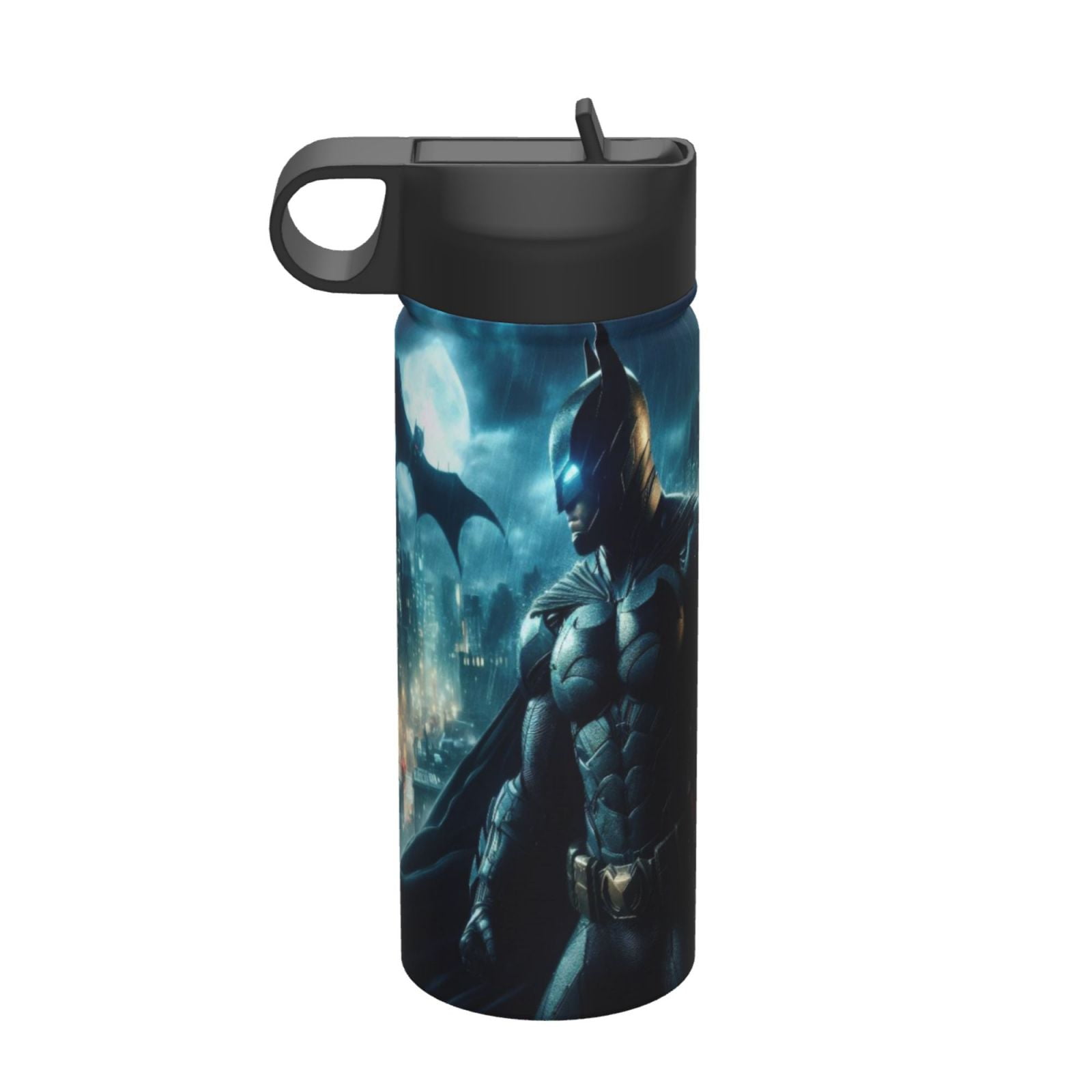 batman Kids Insulated Water Bottle With Straw - 18 Oz Stainless Steel ...