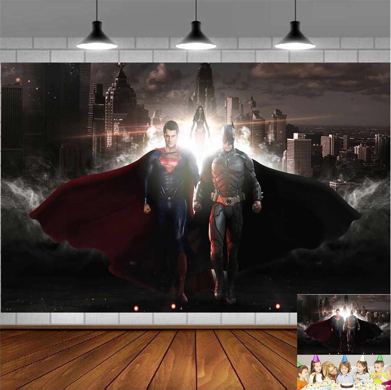 batman Superman Backdrop Banner Party Supplies Poster Movie Theme ...
