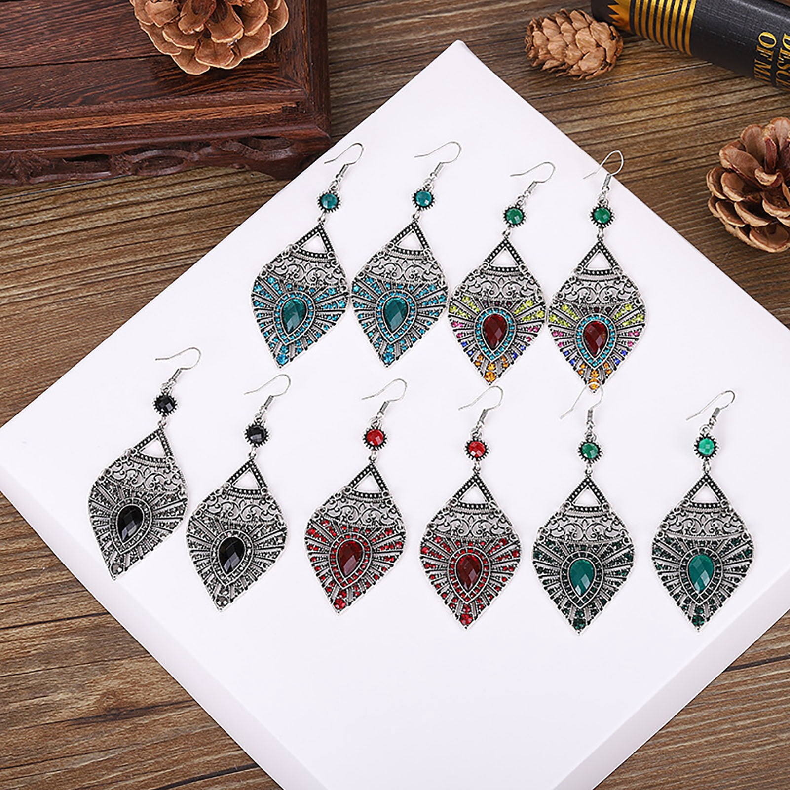 batmeuy 1 Pair Drop Earrings Ethnic Style Fashion Jewelry Alloy ...