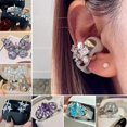 batmeuy 1Pc Clip-on Earbud Sparkling Rhinestone Decor Easy Installation ...