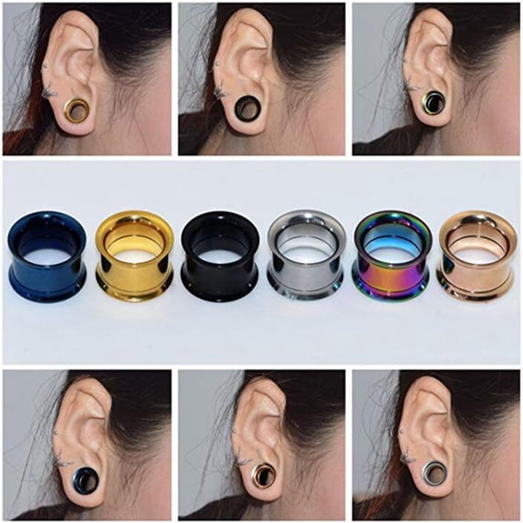 batmeuy 1Pc Ear Expander Solid Color Skin-friendly Stainless Steel ...