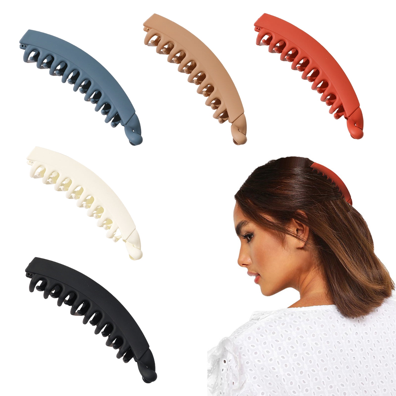 batmeuy Frosted Texture Hair Clip Vertical Hairpin Banana Clip Strong ...