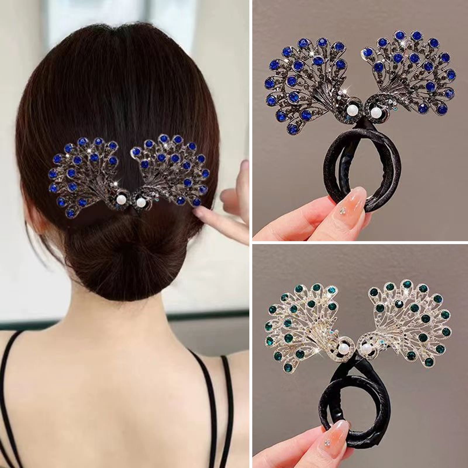 batmeuy Peacock Shape Hair Clip Bun Maker Women Peacock Hairstyle Twist ...