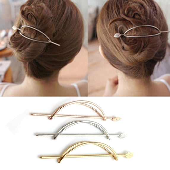 batmeuy Women Hollow Out Geometric Elliptical Leaf Updo Hairpin ...