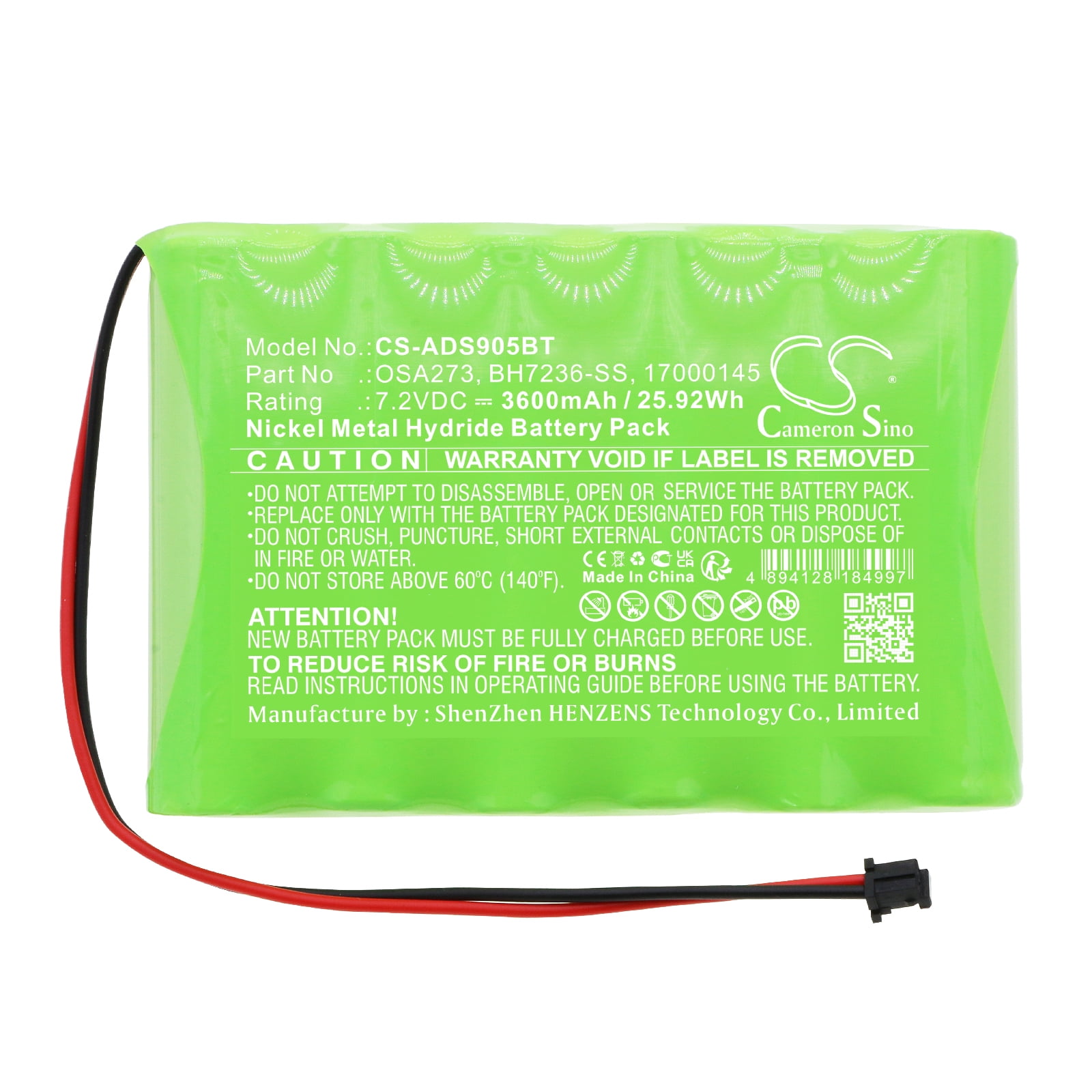 battery for SCW9057G-433 ADT Impassa wireless alarm systems, DSC ...