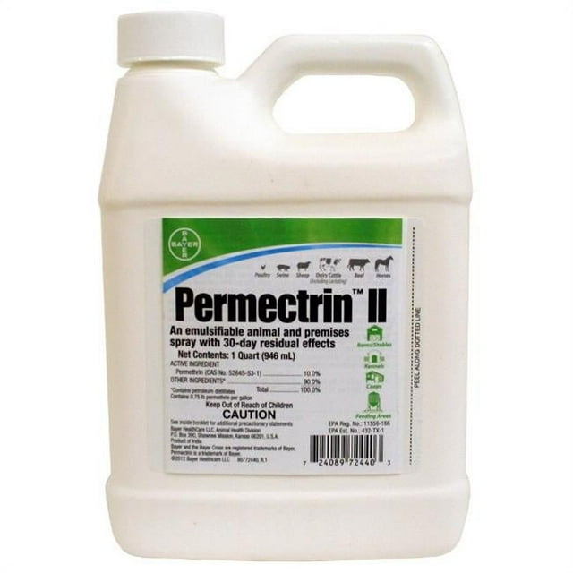 Bayer Permethrin II Insecticide - 32 Ounce, Kills Mites, Treatment ...