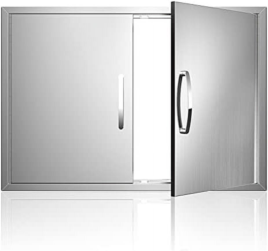 bbq access door 33w x 23h inch, stainless steel double bbq doors ...
