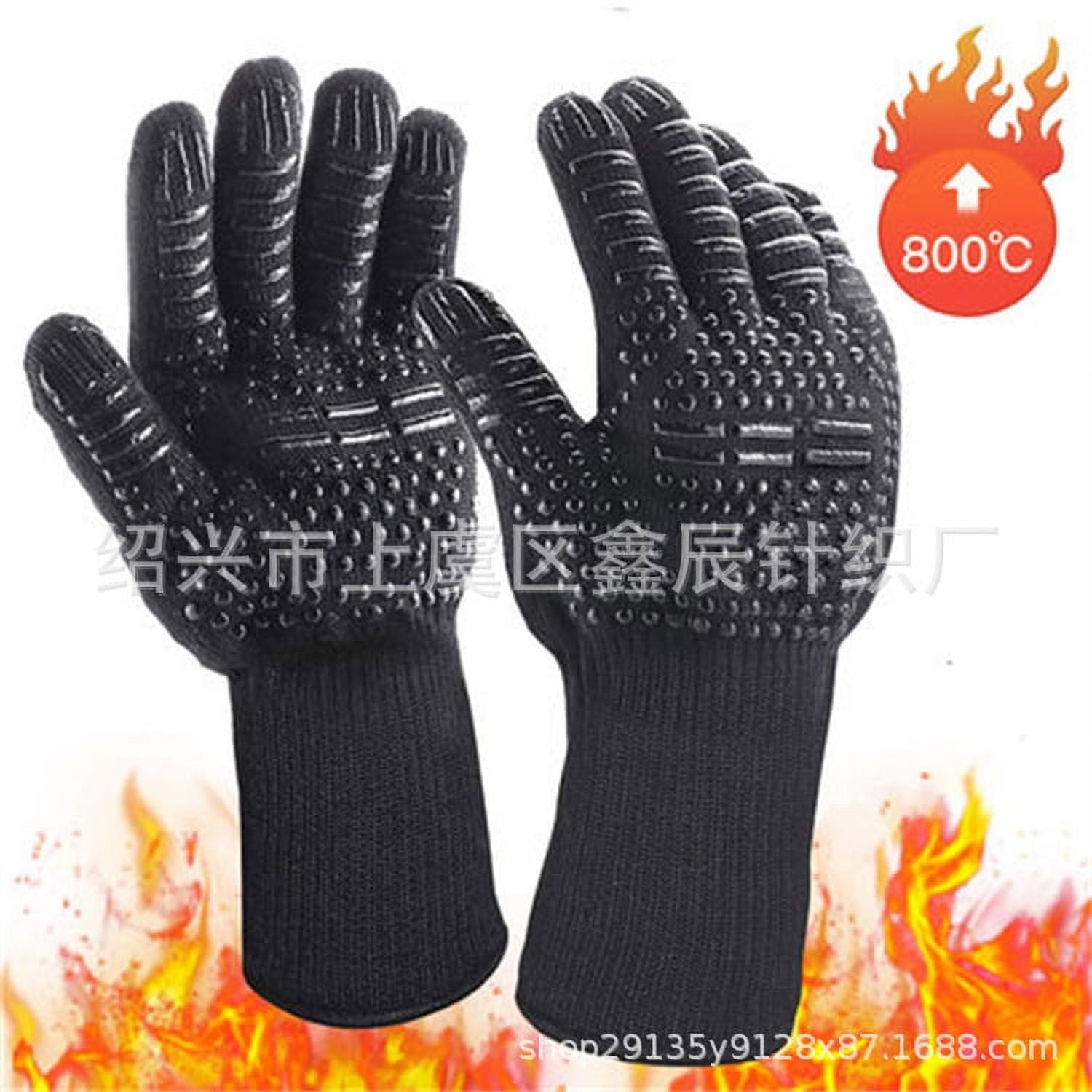 bbq800 degrees aramid high temperature resistant gloves fireproof flame ...