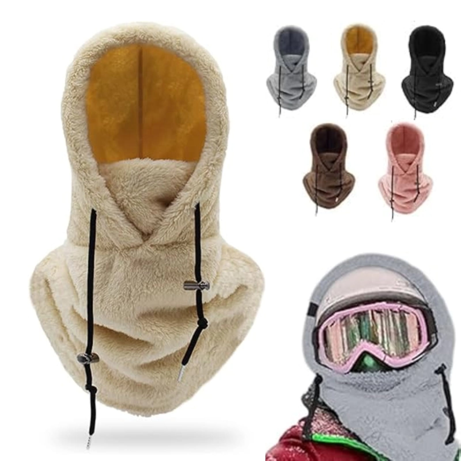 bbyeadc 6" Women's Winter Ski Masks Fleece Balaclavas with Movable ...