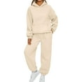 bbyeadc Brown 2 Piece Sweatsuit Sets for Teen Girls Casual Oversized Lounge Hoodie Sweatshirt ...