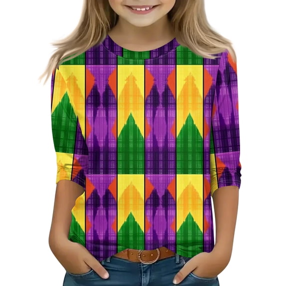bbyeadc Carnival Shirts for Girls Mardi Gras Long Sleeve Pullover ...