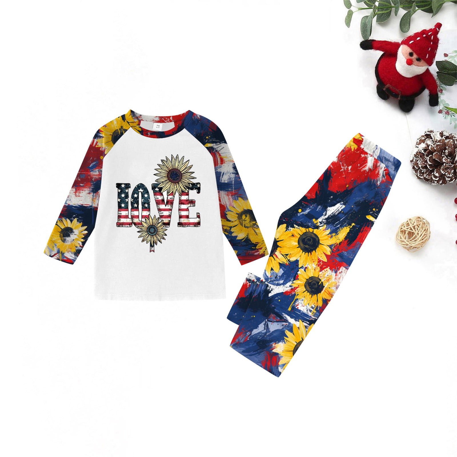 bbyeadc Fourth of July Matching Pajamas for Children Comfy Patriotic ...