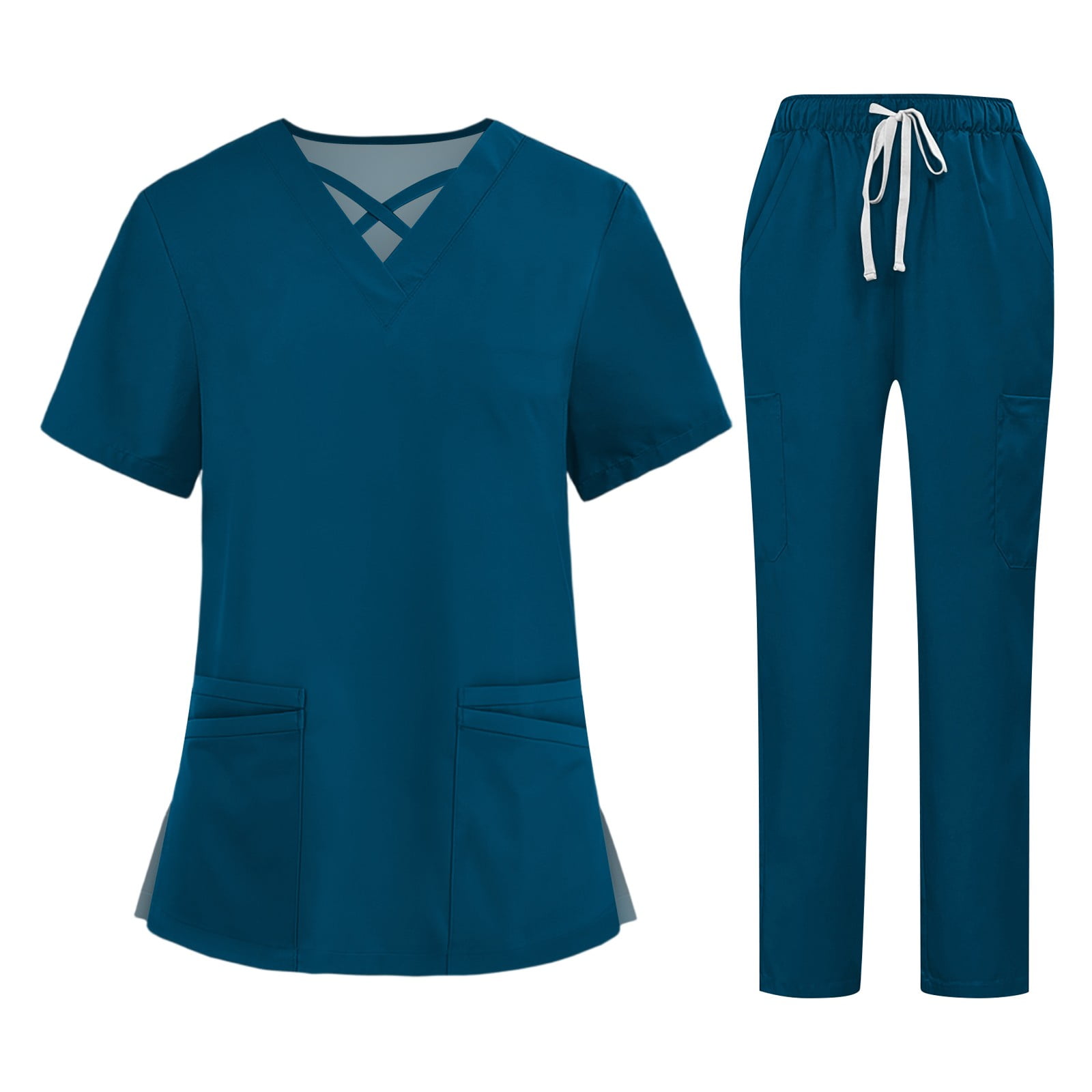 bbyeadc Green Scrubs for Women Set Clearance Plus Size Medical Scrub ...